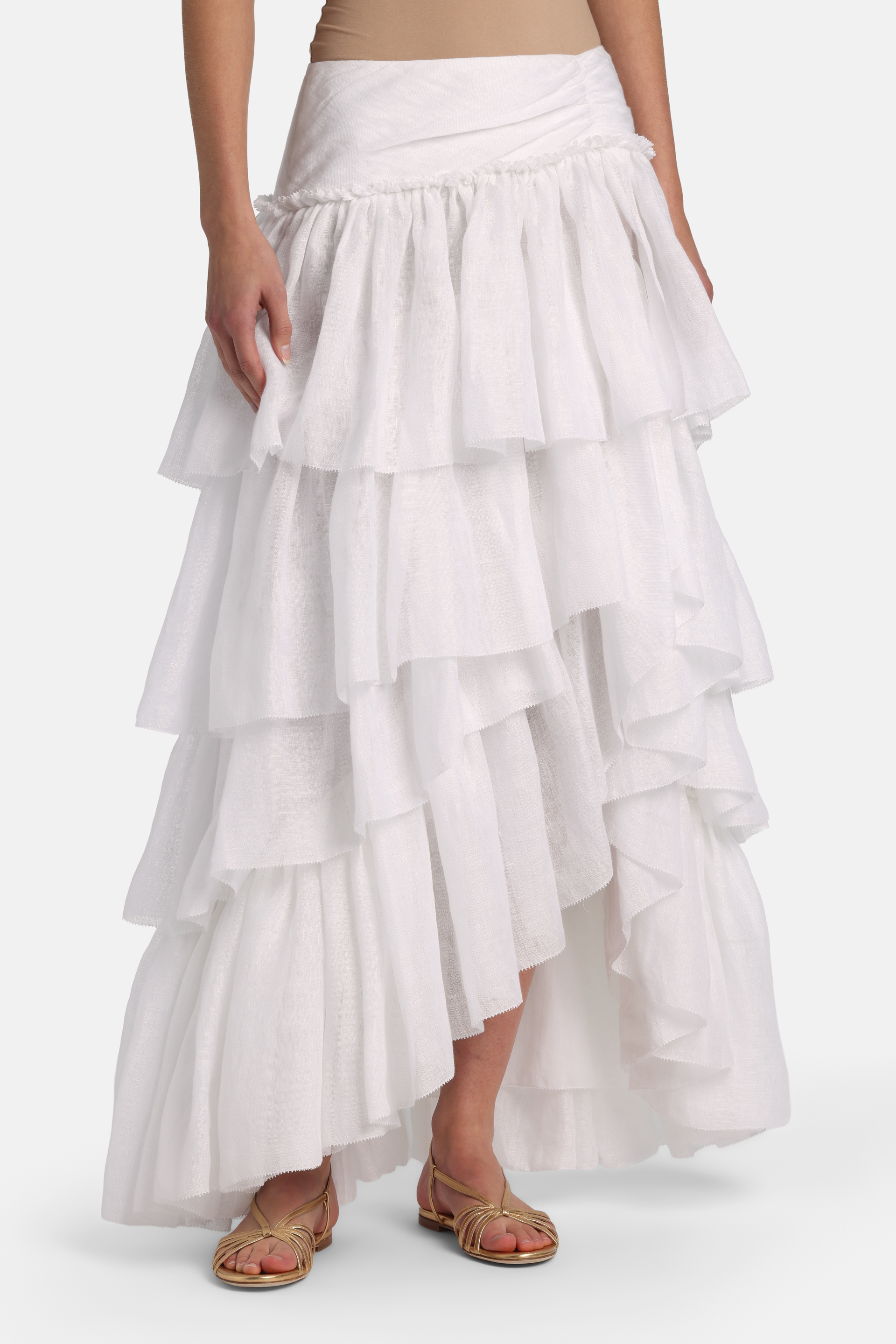 Tornello - Linen maxi skirt- Fashion Show | CLOTHING - Luisa Spagnoli